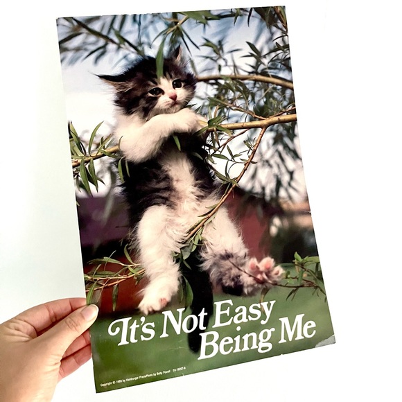 Vintage | Art | Vintage 8s Kitten Its Not Easy Being Me Poster Wall Art ...
